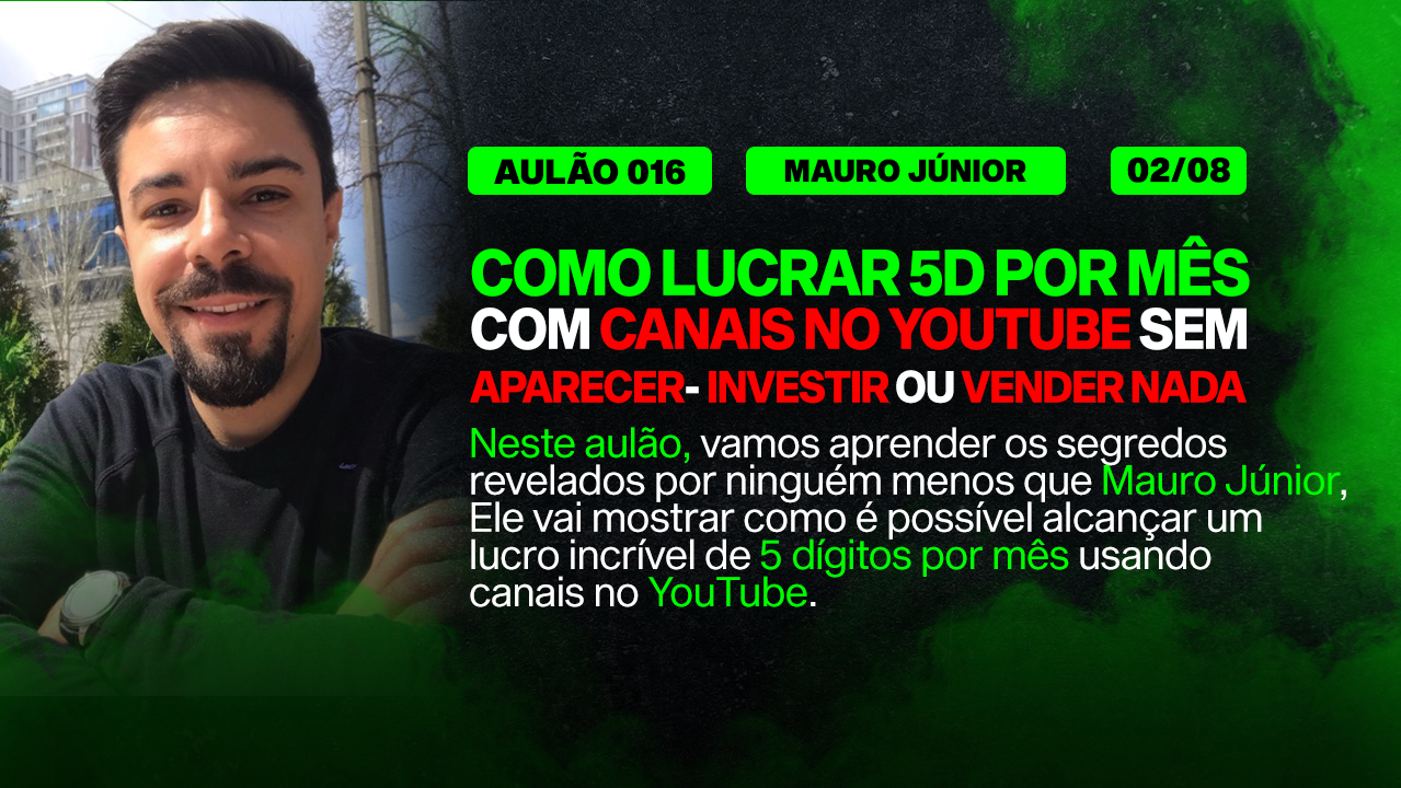 16º Aulão Black Rat: Como lucrar 5D por mês com canais no YouTube sem ...